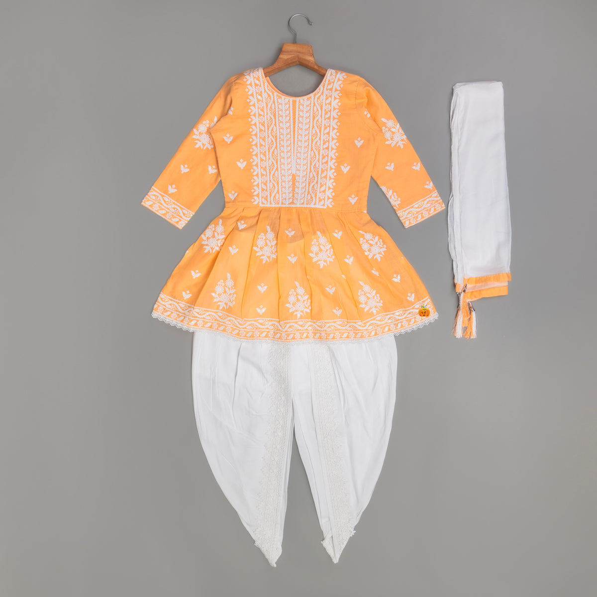 Buy Peach Girls Printed Kurta Set – Mumkins