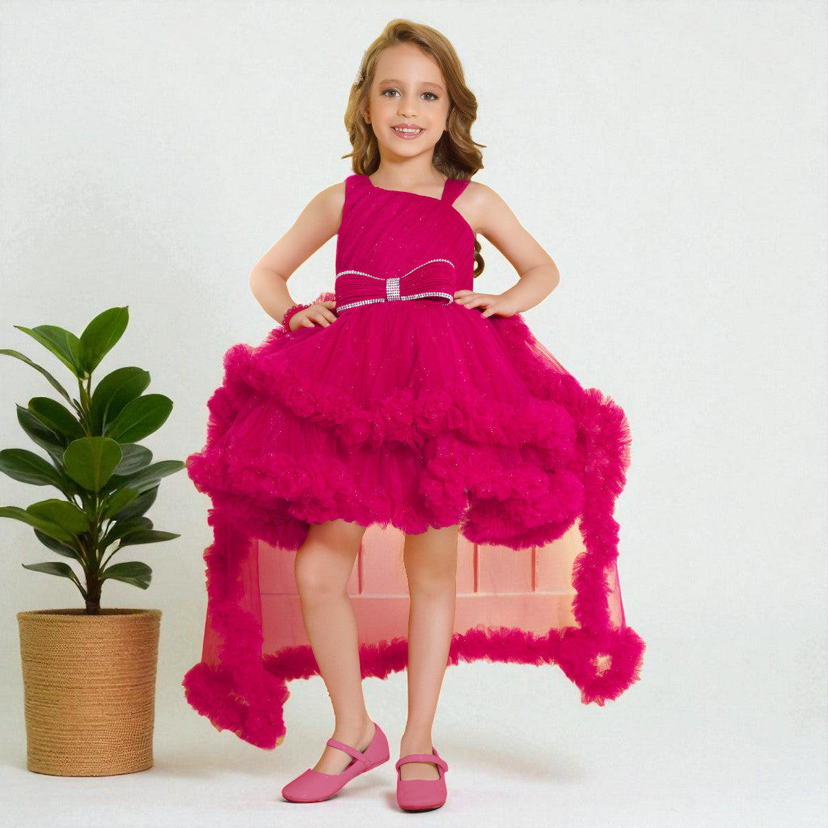 Buy High Low Pattern Frock for Girls – Mumkins