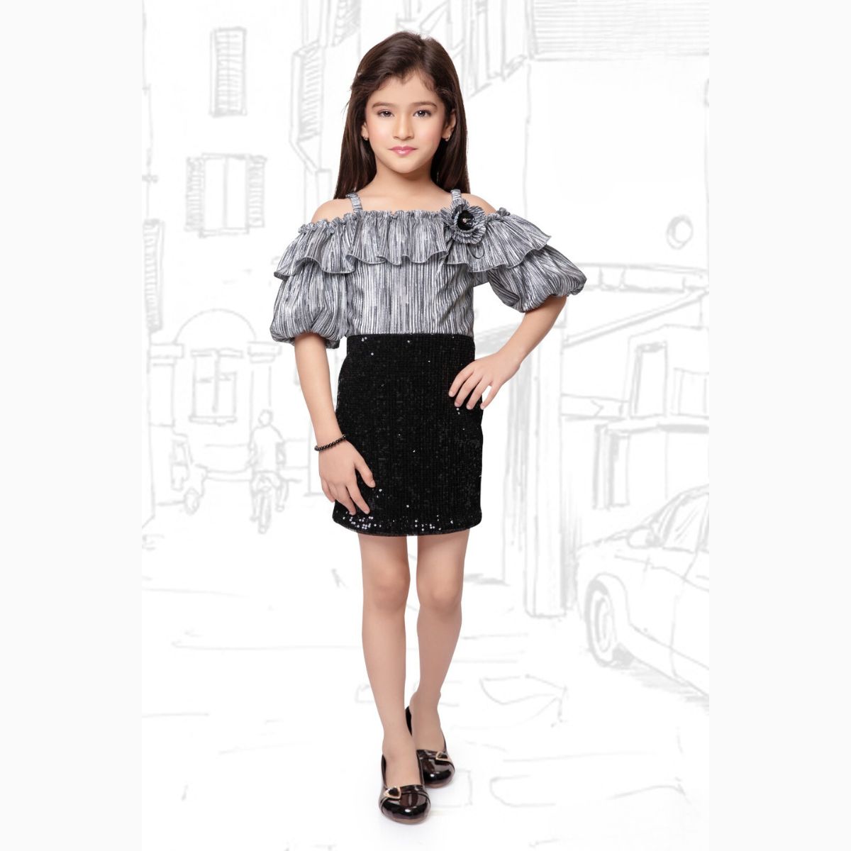 Buy Silver Sequin Girls Midi – Mumkins