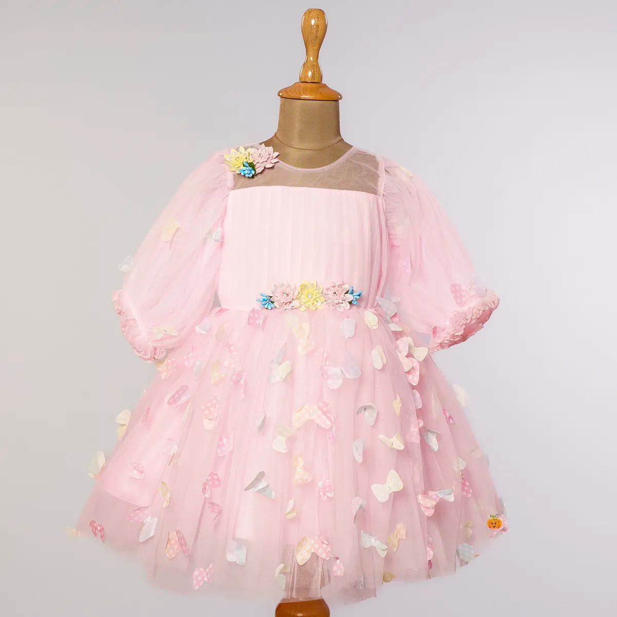 Buy Pink & Lemon Scattered Butterflies Girls Frock – Mumkins