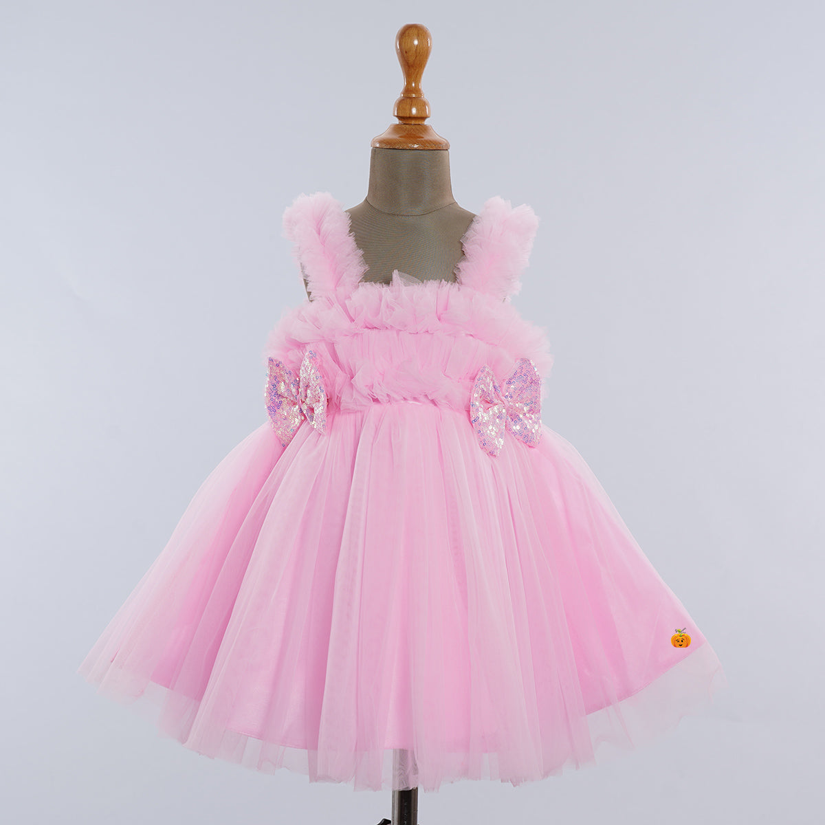 Buy Sequin Bow Net Frock for Girls – Mumkins