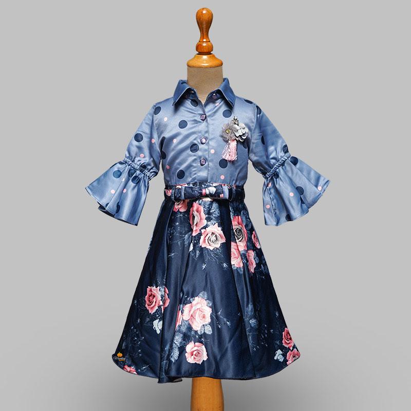 Buy Kids Frock in Polka Dot Shirt and Rose Skirt – Mumkins