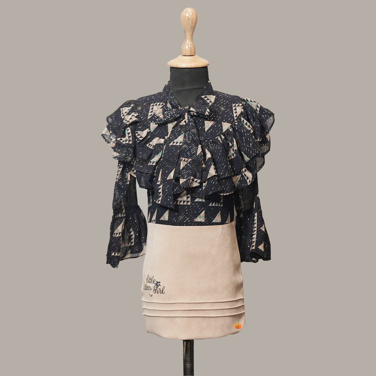Buy Navy Blue Fawn Frill Girls Midi – Mumkins
