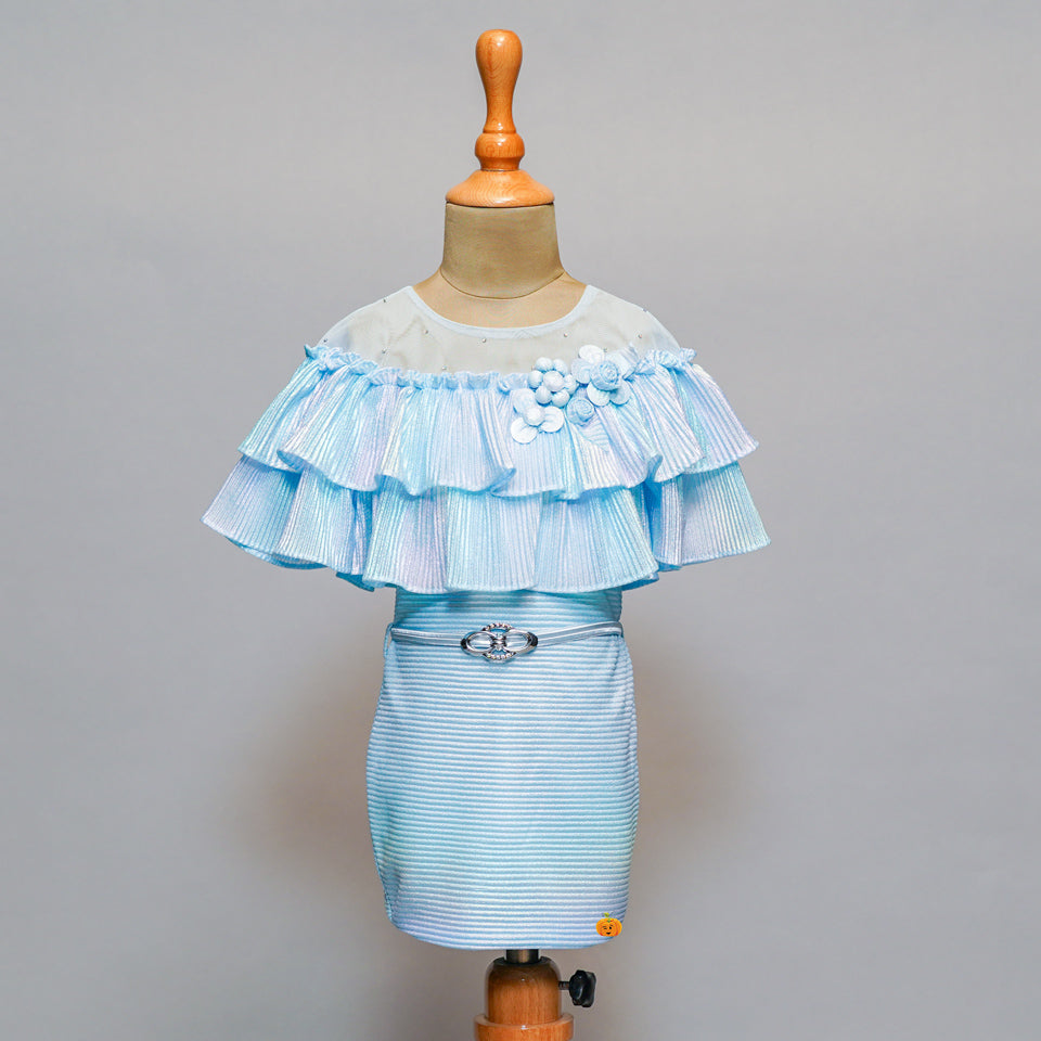 Buy Solid Girls Midi With Pretty Ruffled Sleeves – Mumkins