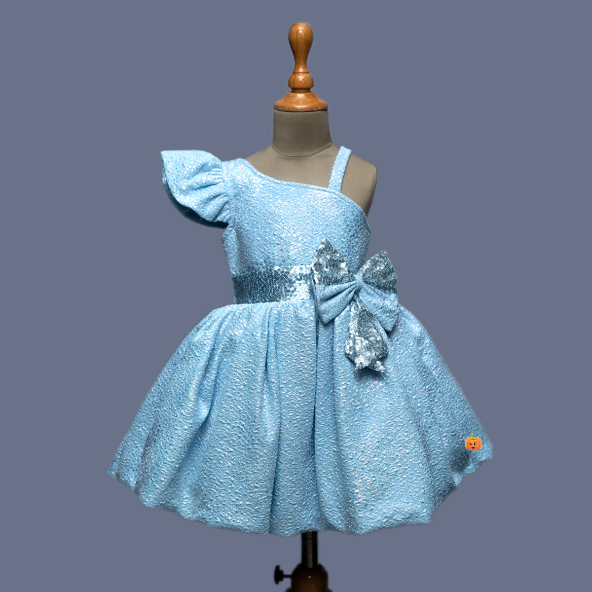 Buy Blue & Peach Bow Design Girls Frock – Mumkins